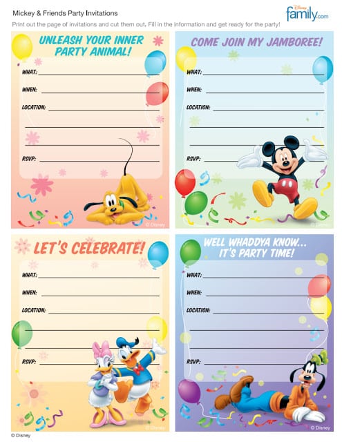 Disney Invitation Cards
