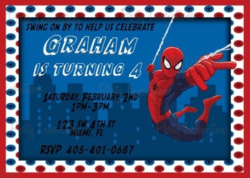 Printable Spider Man Birthday Invitation | Invitationorb.com